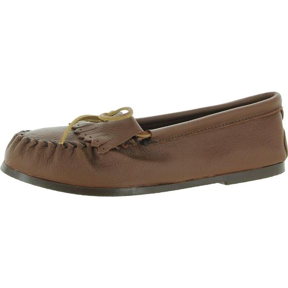 Minnetonka | Shoes | Minnetonka Womens Parkay Brown Faux Leather Loafer ...